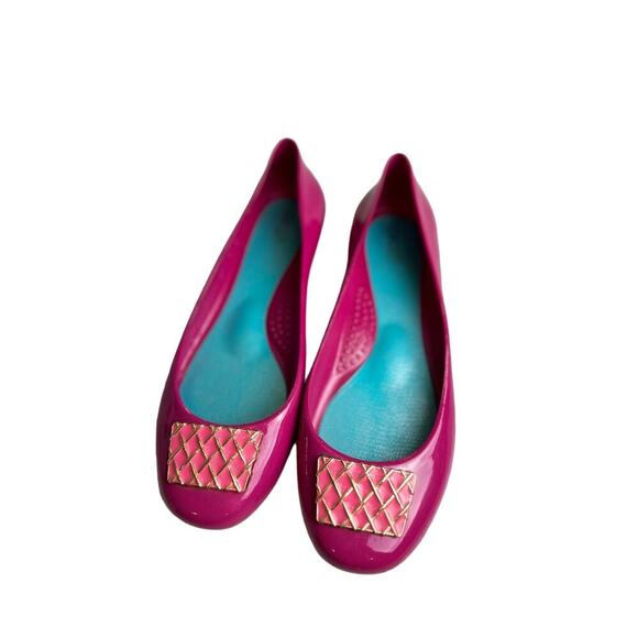 OKA b. | Shoes | Oka B Shiny Fuschia Slip On Jelly Ballet Flats Womens ...